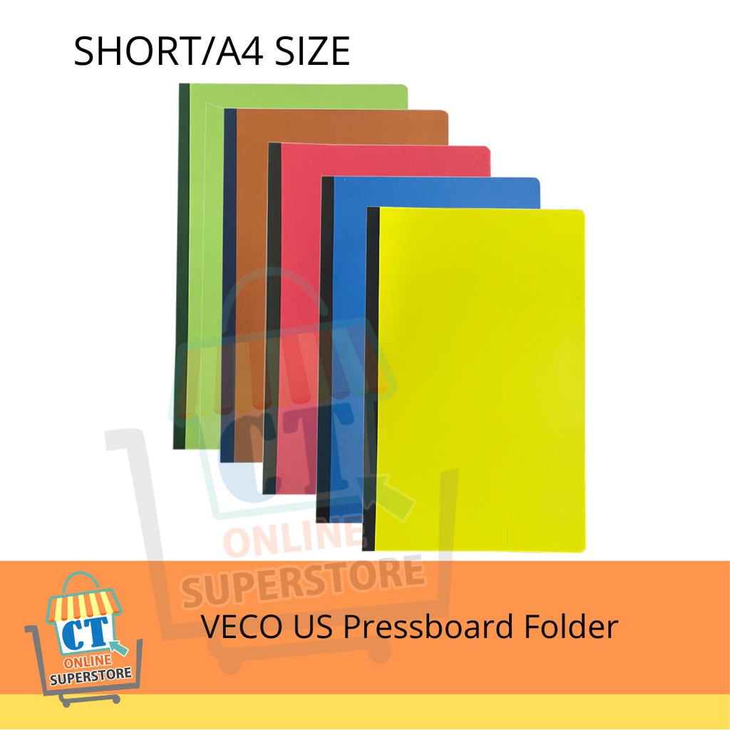 VECO US Colored Pressboard Folder Short (can fit A4 Size Paper) | Sold ...