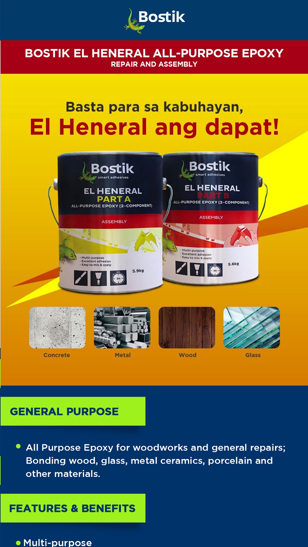 Bostik El Heneral All-Purpose Epoxy 1/8 liter (set) - Bonding wood ...