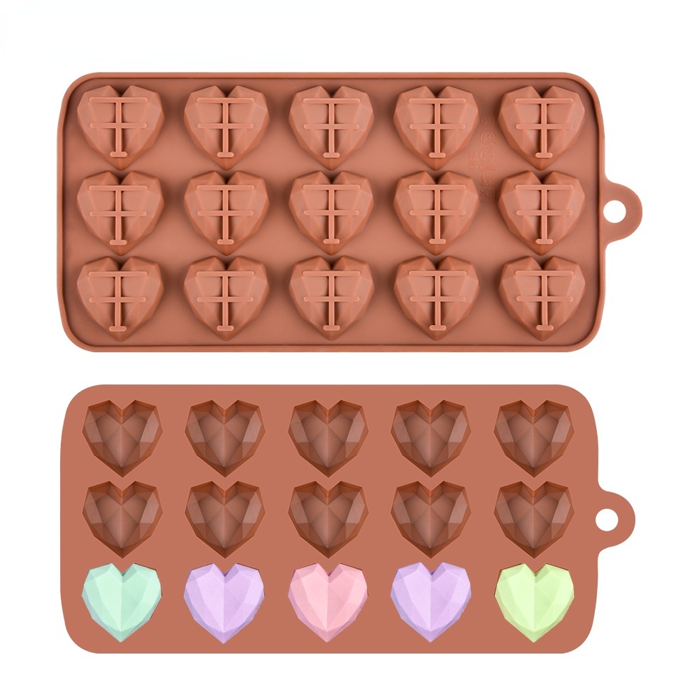 15cavities Mini Love Heart Chocolate Mold Silicone Candy Molds Gummy ...
