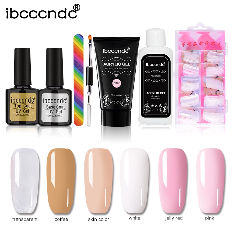 Ibcccndc Nail Builder Gel Kit Varnish Polish Poly Quick Extension Hard ...
