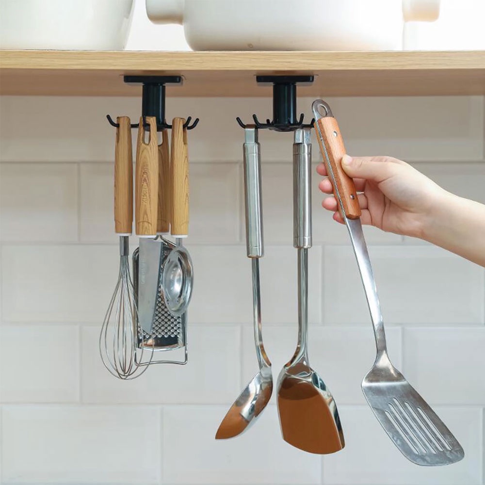 Cozyhome 360 Rotation Hook Kitchen Utensils Holder Bathroom Hanger ...