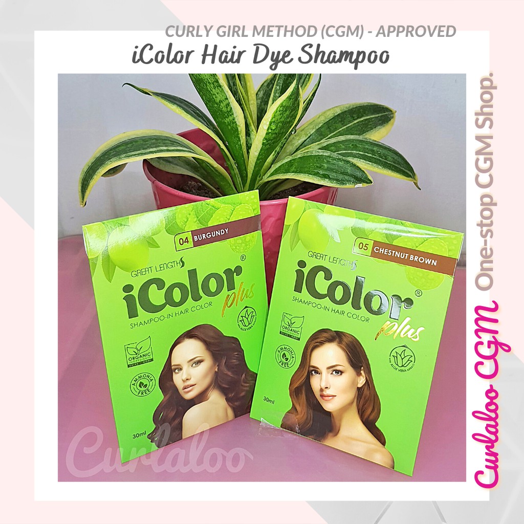 Curlaloo CGM Shop - iColor Plus Hair Dye Shampoo - Burgundy / Chestnut ...