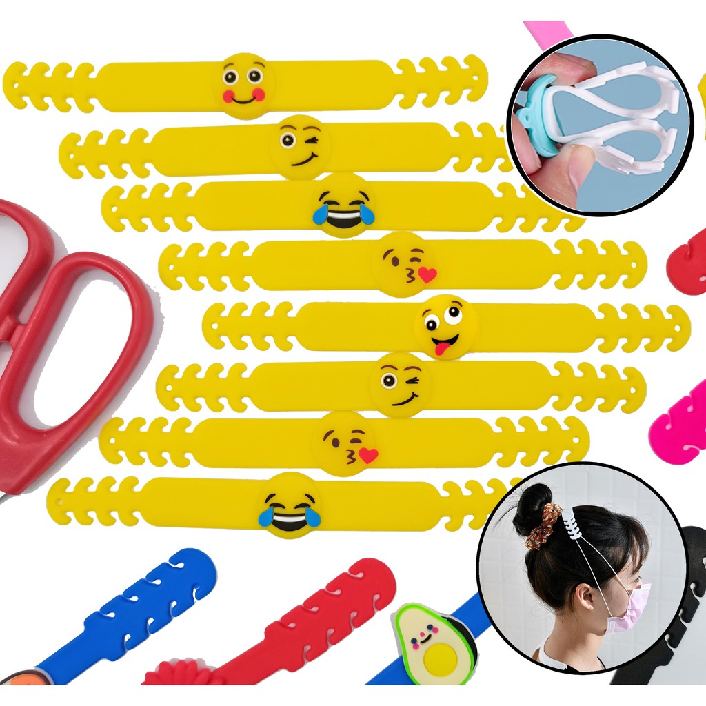 Cartoon Smiley Mask Hook Extension Antiskid Ear Protector Mask Extender ...