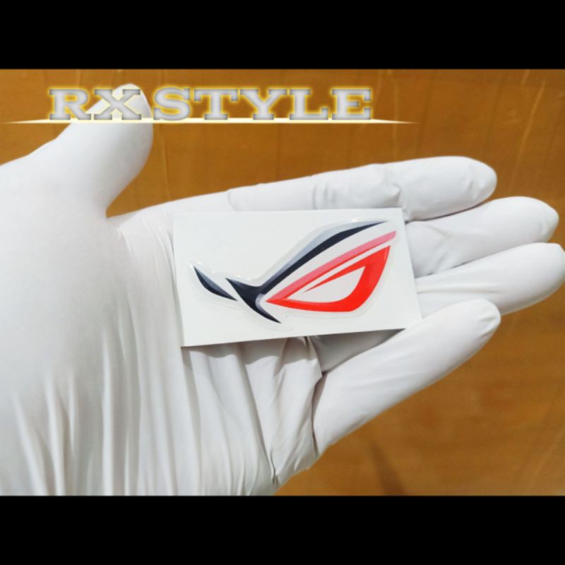 Sticker Embossed sticker emblem resin Flexible ROG logo | Shopee ...