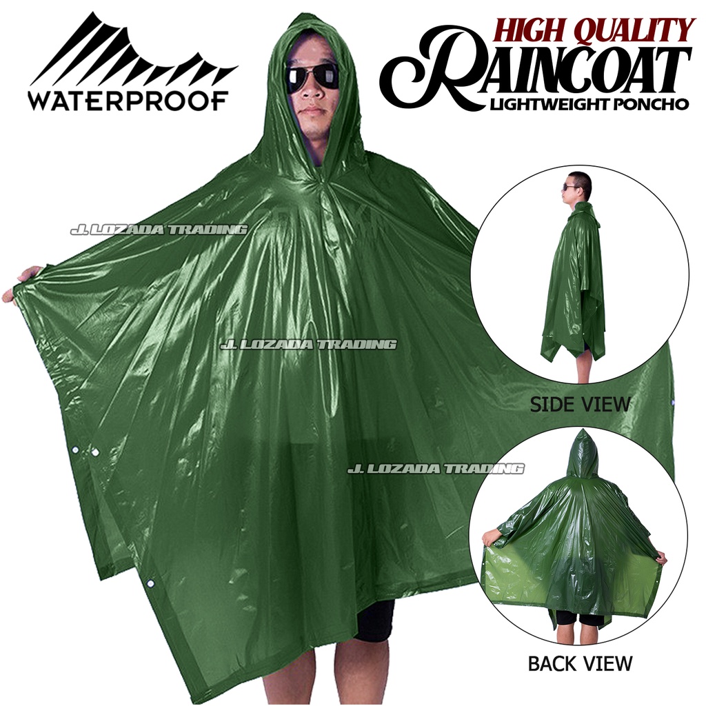 LIGHTWEIGHT PONCHO KAPOTE RAINCOAT WITH BAG (MAKAPAL PVC MADE) 100% ...