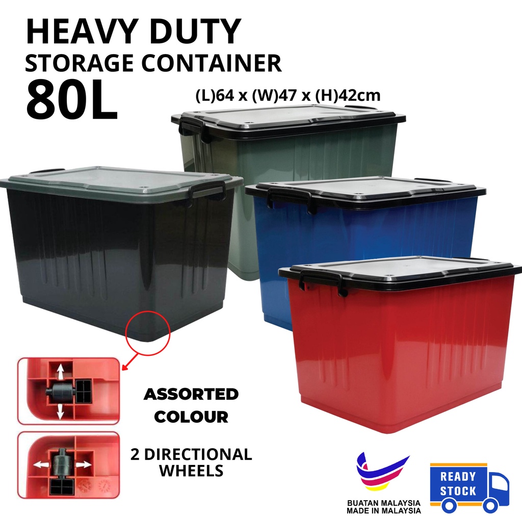 (80L) Strong Box With Weel / Bekas Simpanan Beroda / Storage Box / Case ...