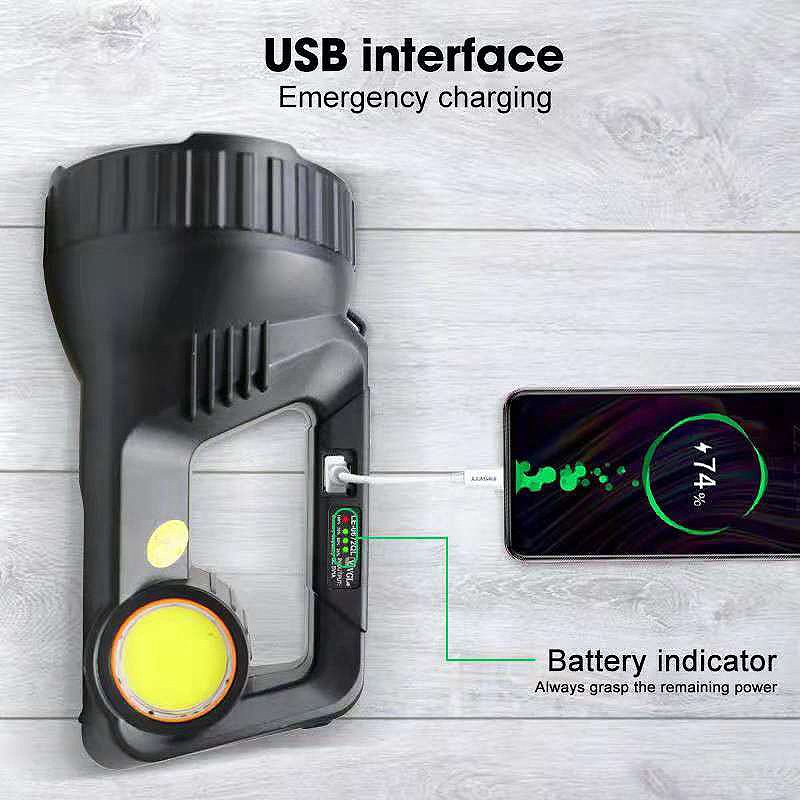 VGL LED Rechargeable Searchlight Handle Flashlight Camping Light ...