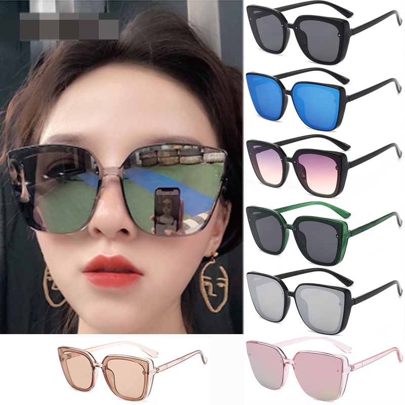 Korean Fashion Brand Design Cat Eye Oversized Sunglasses Women Men