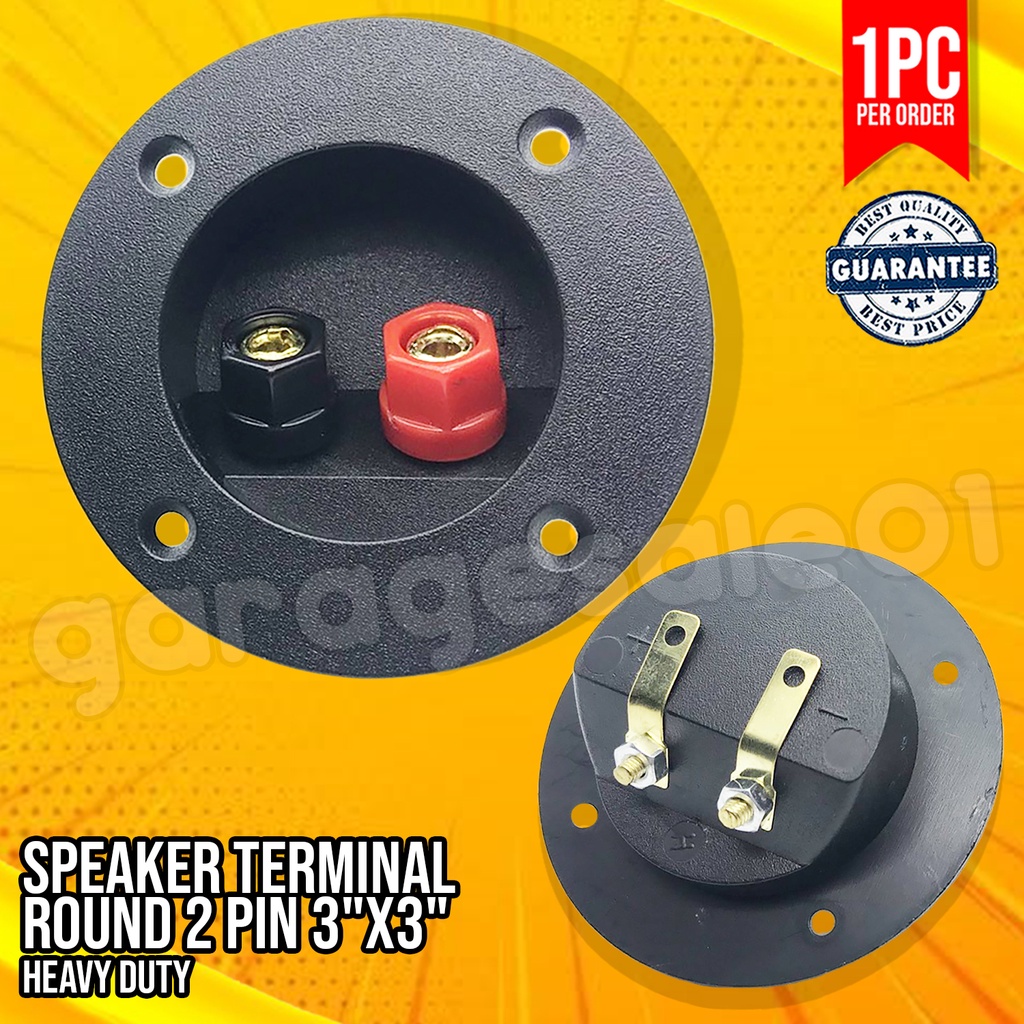 GS Round Speaker Terminal 2-Pin 3'' x 3'' Connector Plate for Speaker ...