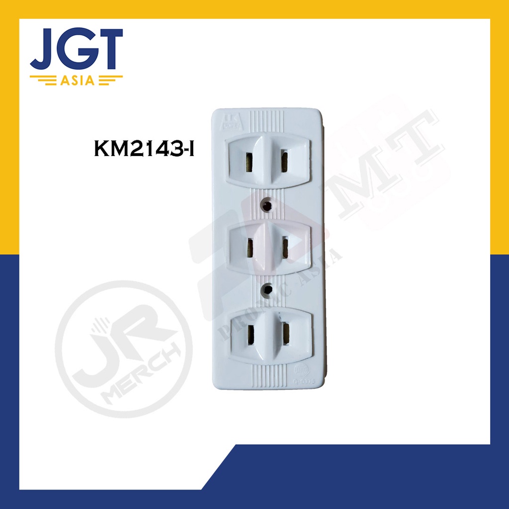 [JGT] Kopez (KM2143-I) KM Spring Loaded Outlet - 3-Gang,Ivory, 15A-125V ...