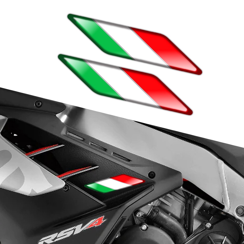 3D Reflective Ducati Stickers Motorcycle Italy Flag Waterproof Decals ...