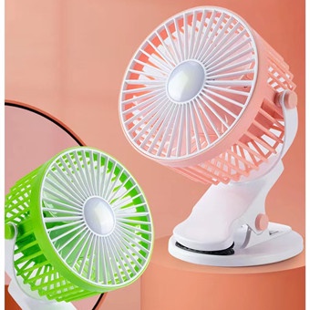360° Rotating LED Light Multifunctional Portable USB Clip-on Fan ...