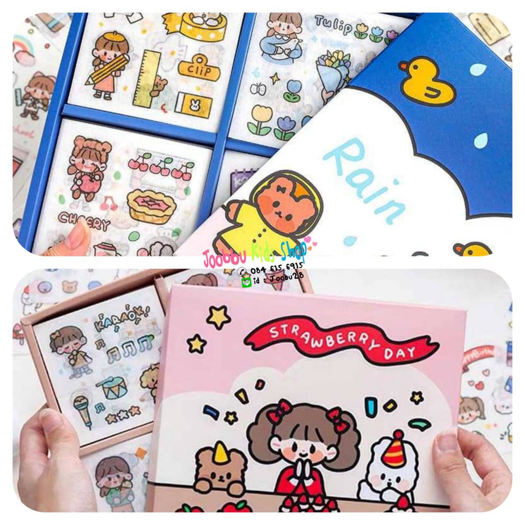 Cartoon die cut Sticker with Box, 100 sheets / Box (Box Set Sticker ...