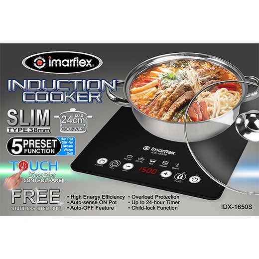Imarflex Induction Cooker IDX-1650S Black | Shopee Philippines
