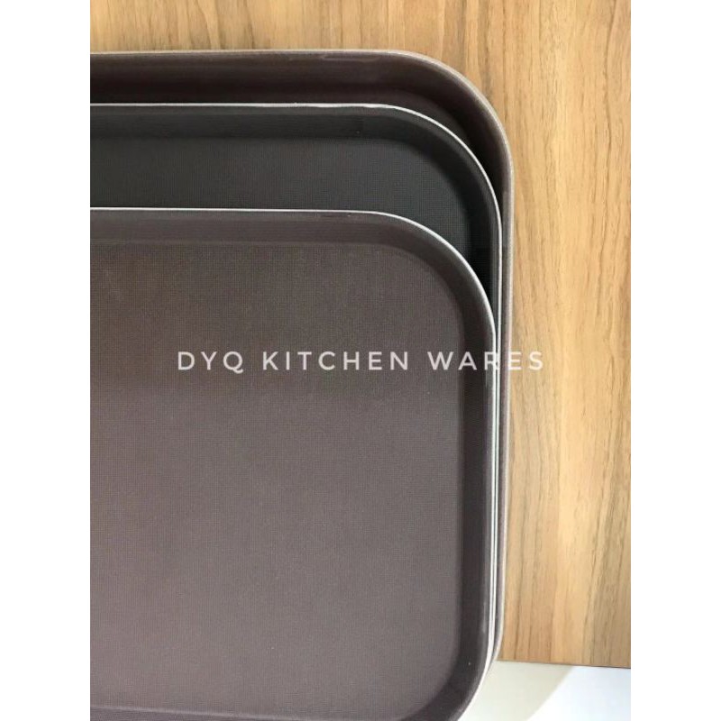 Serving Tray/Bar Tray 18x14 Rectangular Rubberized/Non-Skid | Shopee ...