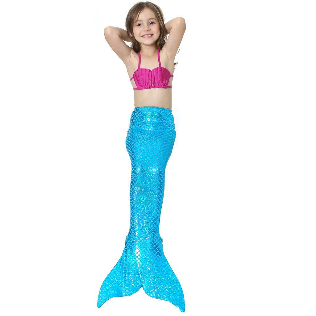 3PCS Set New Girls Mermaid Swimsuit Princess Mermaid Costume Mermaid ...