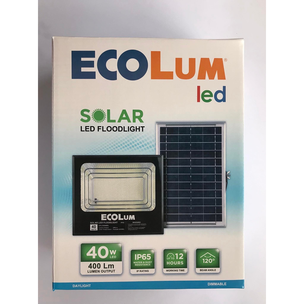 Ecolum Solar LED Floodlight (25w,40w,60w) | Shopee Philippines