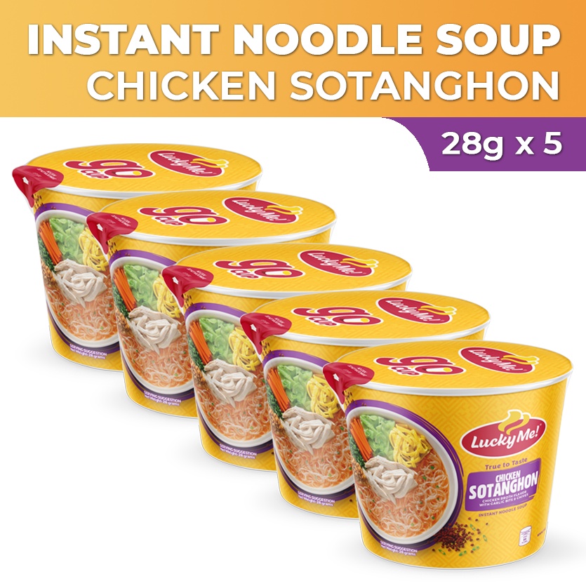Lucky Me! Go Cup Mini Instant Noodle Soup Sotanghon Lite 28g X 5 ...