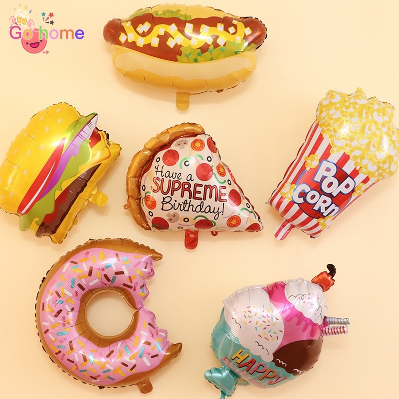New Big Hamburg Ice Cream Popcorn Cake Donut Pizza Food Balloon ...