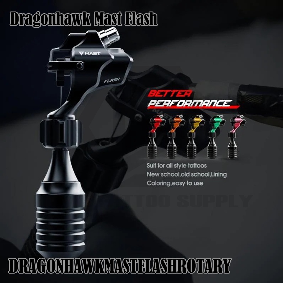 Dragonhawk Mast Flash Rotary Tattoo Machine Direct Drive RCA Dragon ...