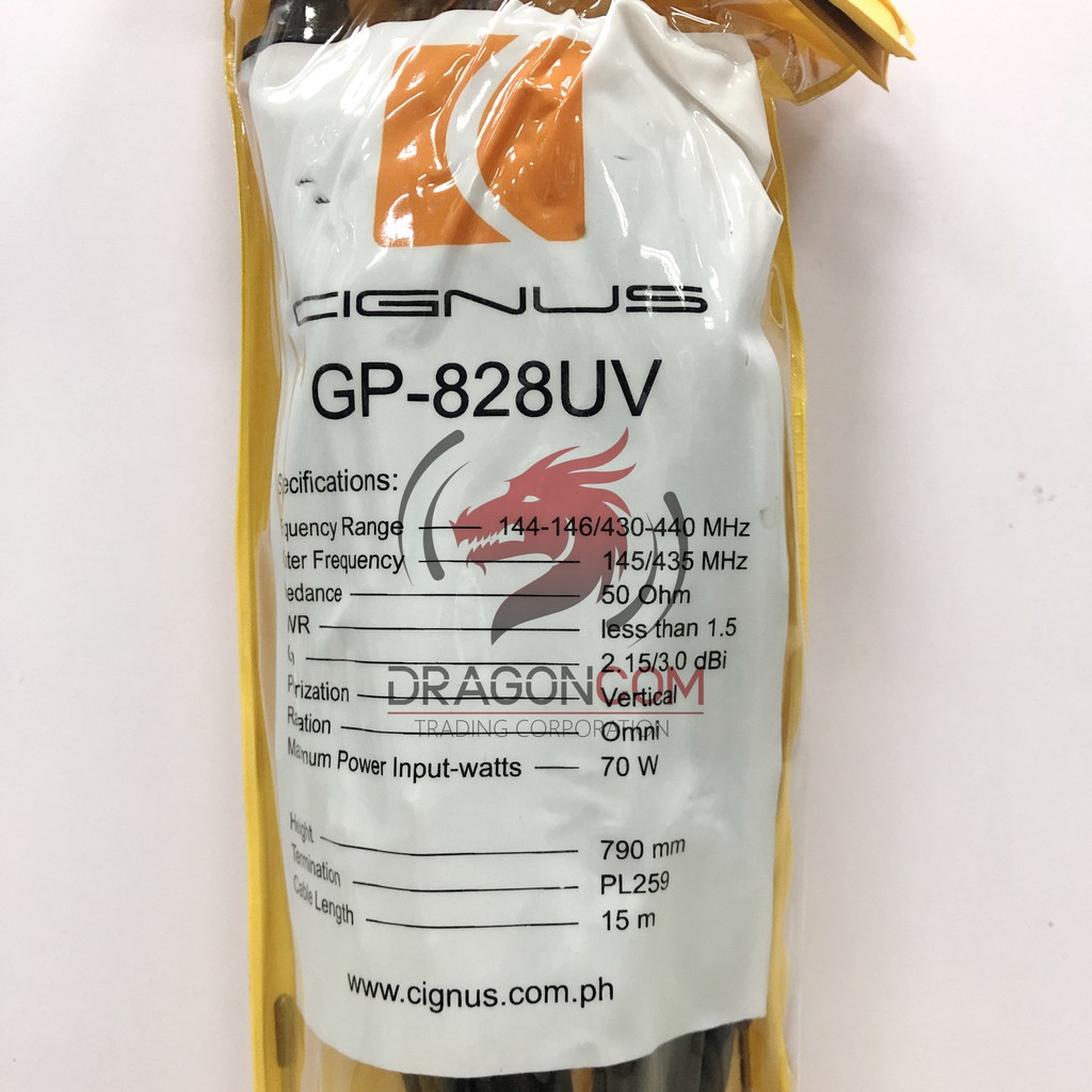 Cignus GP828 or GP-828 Antenna with 15m wire and radial Dual Band ...