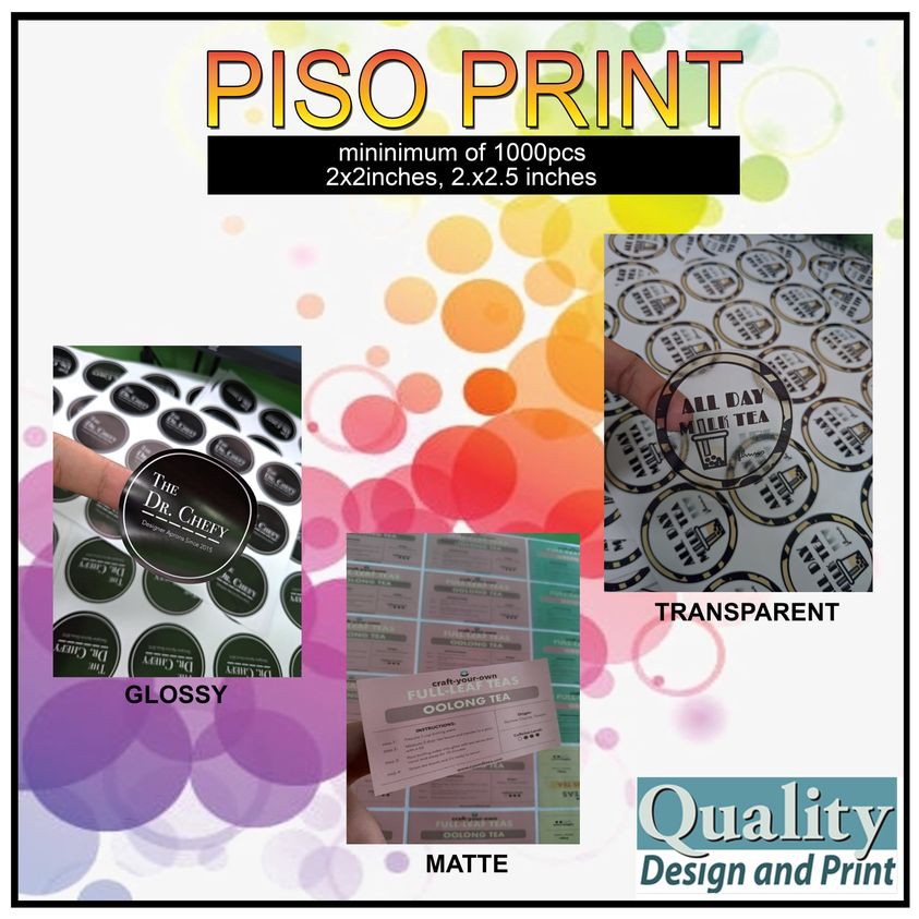COSTUMIZED PISO PRINT for 1000 PCS AND 500 PCS. | Shopee Philippines