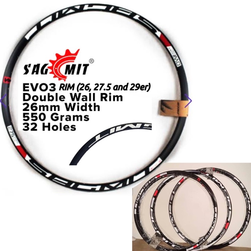 SAGMIT EVO3 RIM 26 and 27.5 32H PER PC | Shopee Philippines