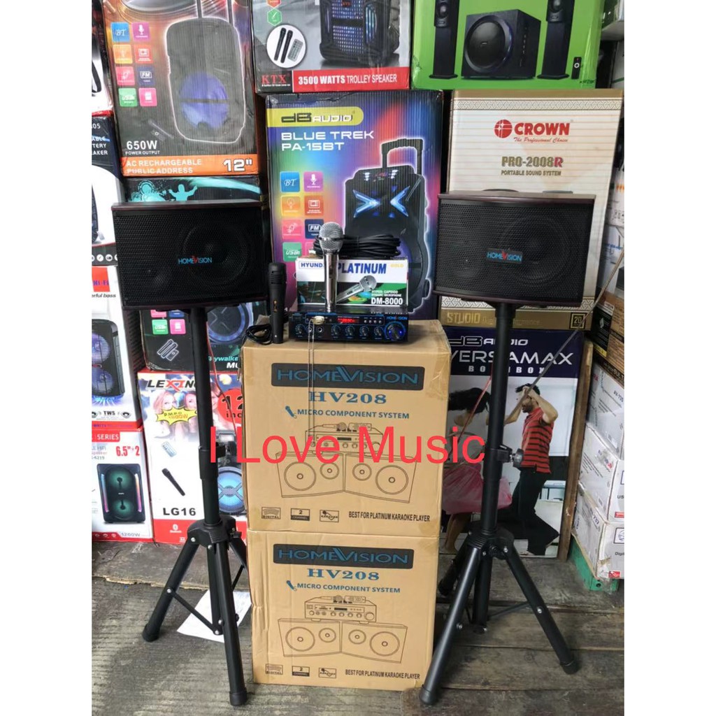 Karaoke Speaker set withamplifier(HOMEVISION HV-208s) 150watts x 2 FREE ...