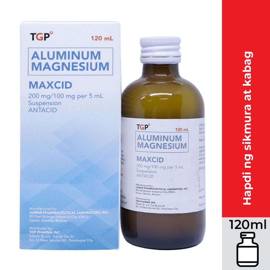 TGP Maxcid Aluminum Magnesium 120ml 200mg/100mg per 5 mL Antacid ...