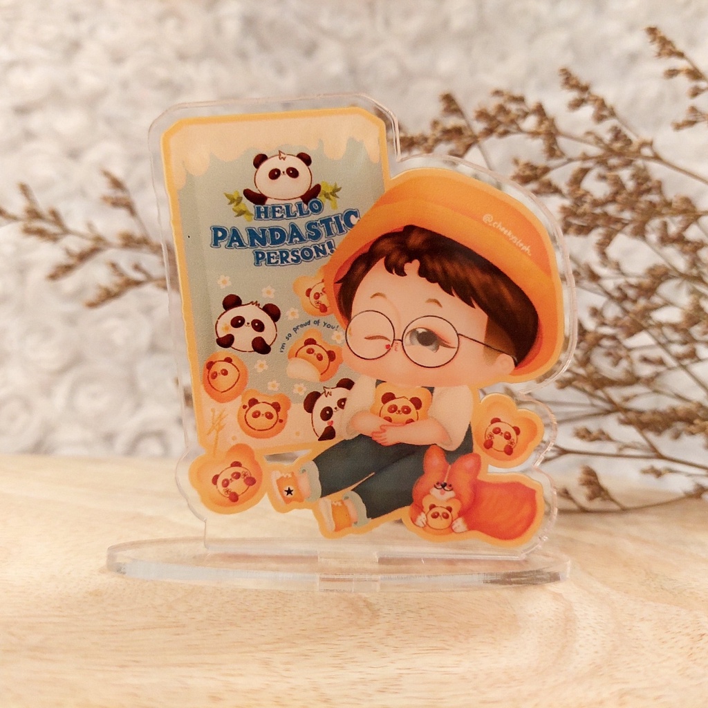 Momo and Mochi Hello Pandastic cute character table decoration Standee ...