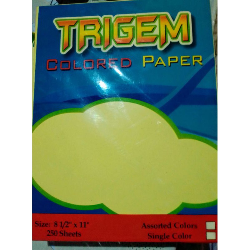 COLORED PAPER 1 REAM(250PCS) ASSORTED | Shopee Philippines