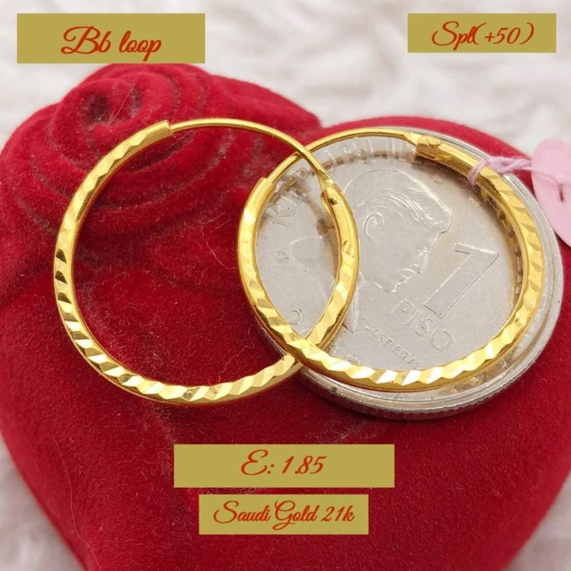 21K LOOP EARRING SAUDI GOLD PAWNABLE | Shopee Philippines