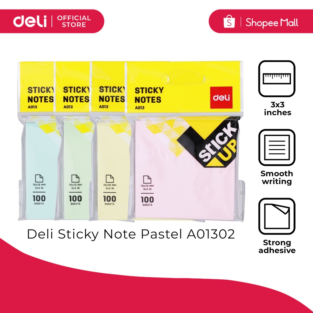 Deli A01302 Sticky Note Pastel or Pastel Sticker Pad (1PC) [75257737 ...