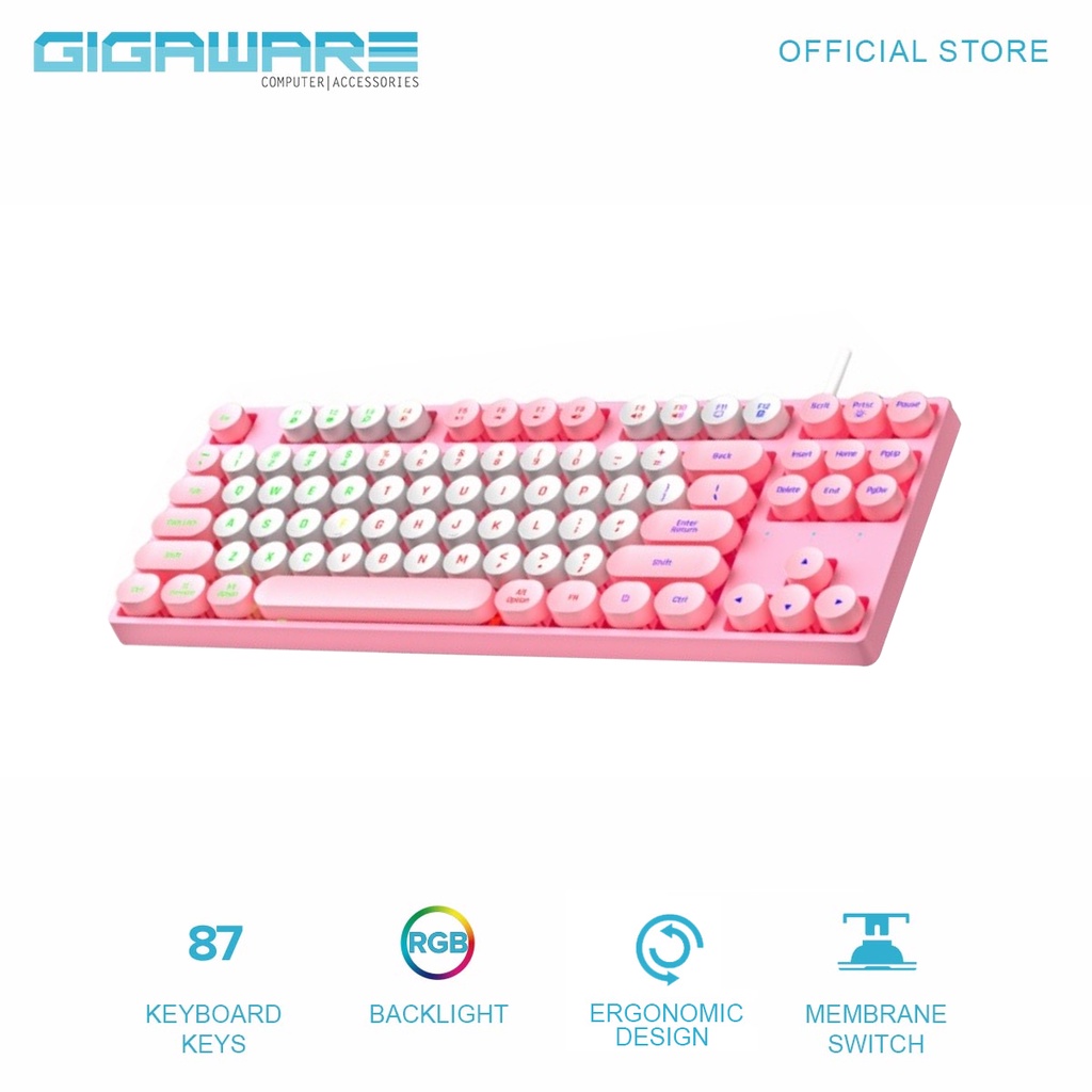 Dark Alien DK100 87 Keys Retro Punk Keyboard RGB LED Suspended Membrane Keyboard | Shopee ...