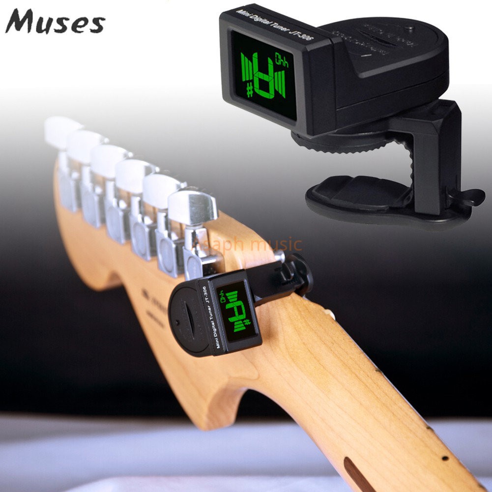 JOYO JT-306 Mini Guitar Tuner Digital LCD Clip On Tuner for Electric ...