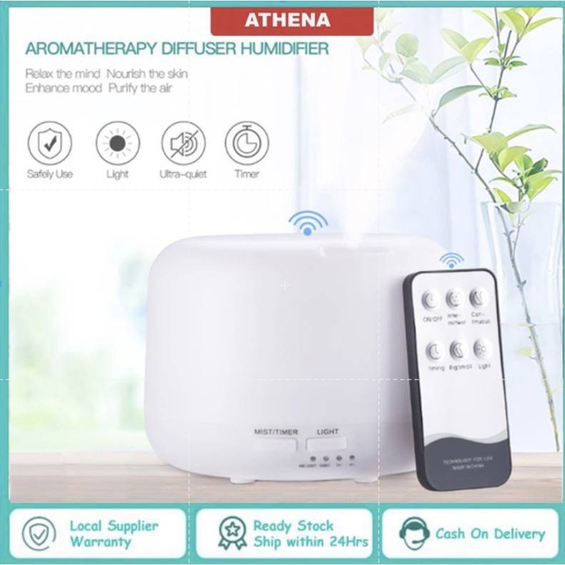 500ML 7 LED Humidifier with Essential oil Ultrasonic Aromatherapy ...