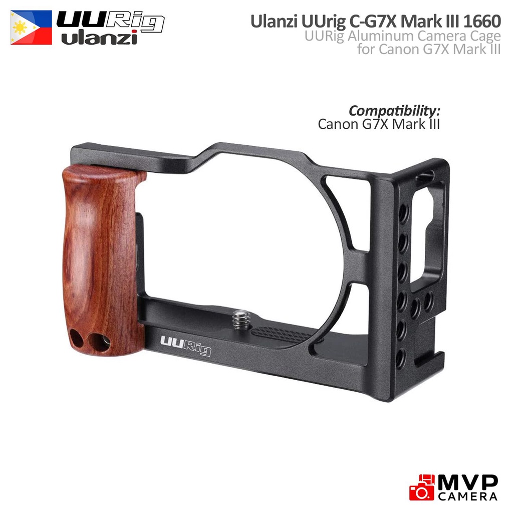 ULANZI UURig 1660 Vlogger Cage with Wooden Handgrip for Canon G7 X Mark ...