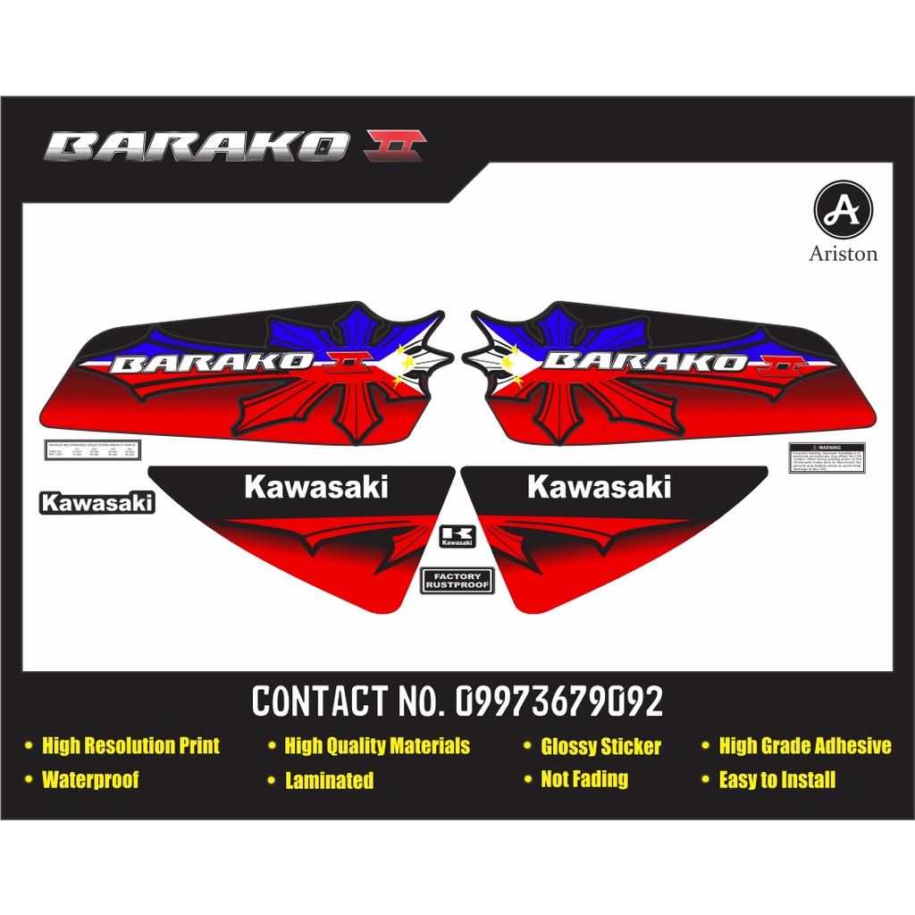 Kawasaki Barako 2 Stock Decals | Shopee Philippines