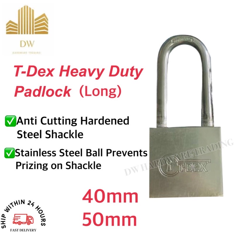 40mm , 50mm T-DEX HEAVY DUTY PAD LOCK /Mangga Kunci ( LONG) | Shopee ...