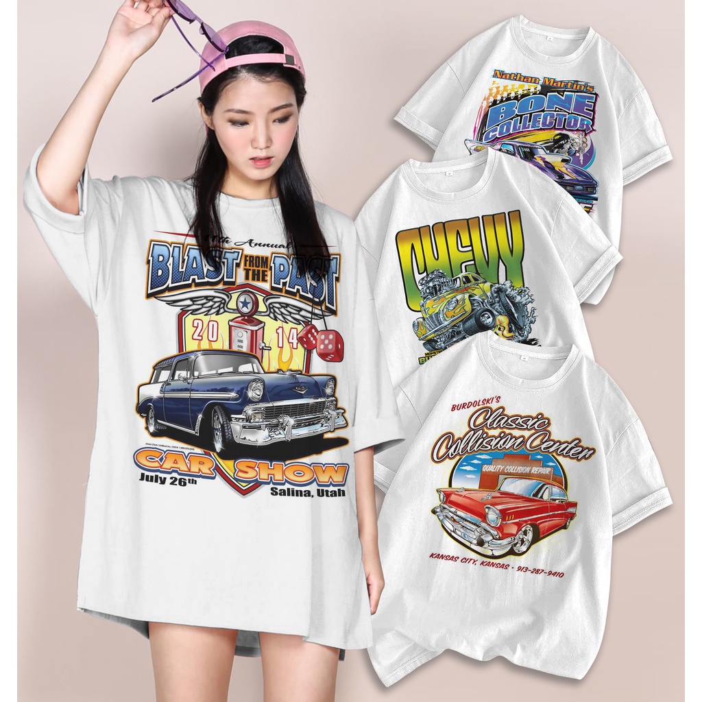 Bootleg Cars Popular White T shirt oversize fashion streetwear | Shopee ...
