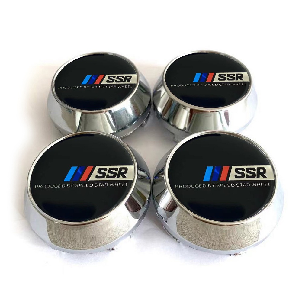 4pcs 60/64/65/68/69MM SSR Center Cap Car Wheel Hub Cover Black Logo ...