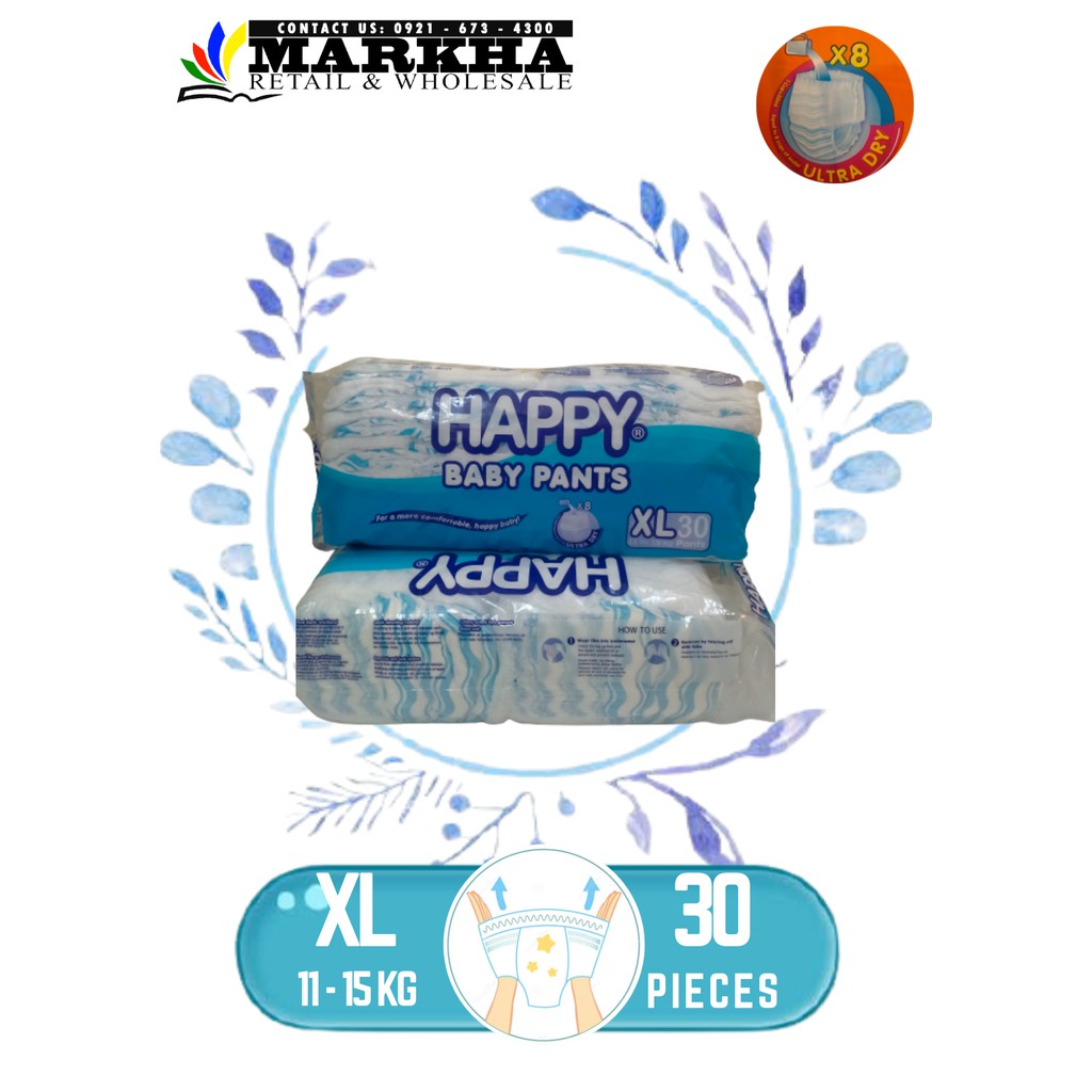 HAPPY BABY PANTS XL DIAPER x30pcs | Shopee Philippines