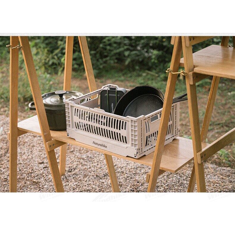 Naturehike 6L 17L PP Plastic Storage Basket Box Collapsible Stackable ...