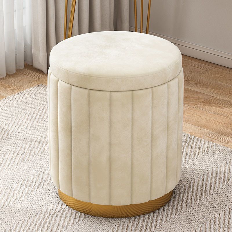 Dressing table stool flannel round stool living room storage stool ...