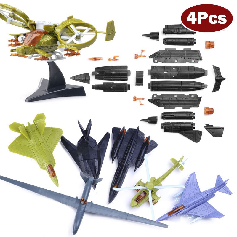 4Pcs No-repeat Mini Assemble Aircraft Building Blocks Toy for Children ...
