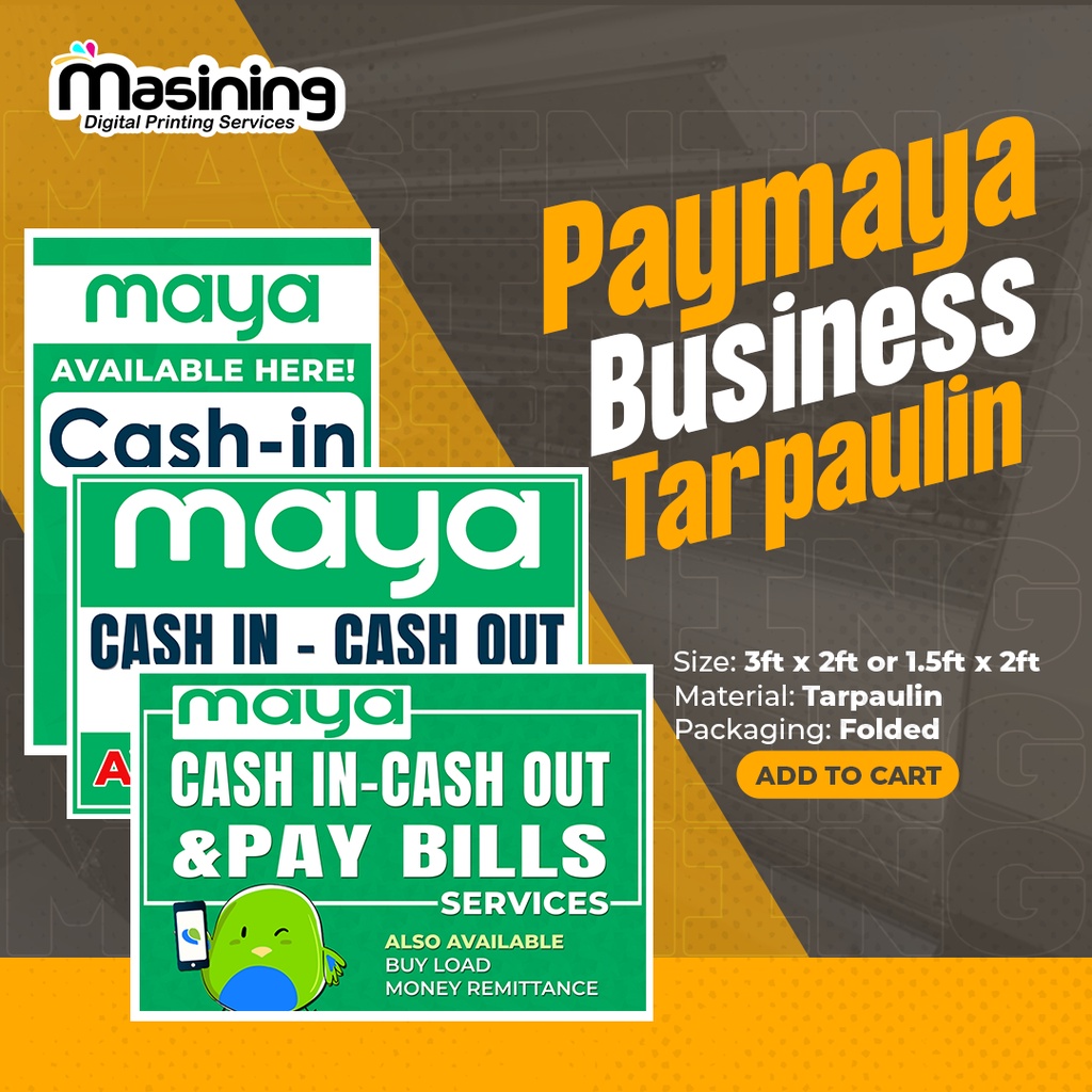 Business Tarpaulin Paymaya 3ft x 2ft / 1.5ft x 2ft | Shopee Philippines