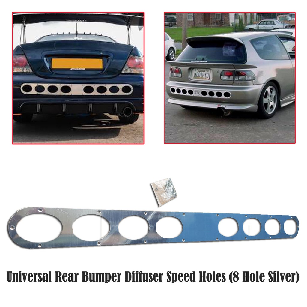 Silver Alloy Car Universal Rear Bumper Diffuser Speed Hole Rear Air 8 ...