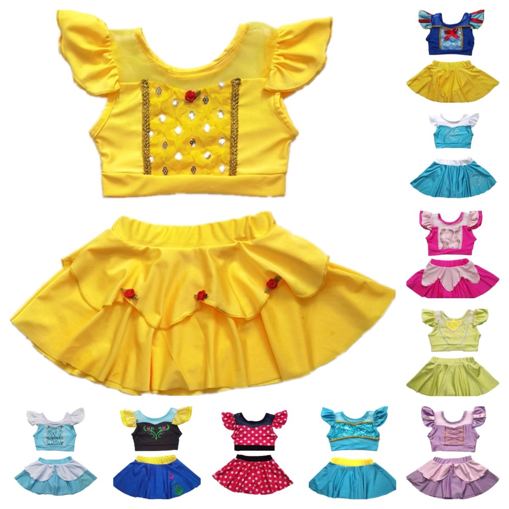 2022 Princess Swimsuit Baby Kids Beachwear 2 Piece EIsa Anna Belle Snow ...