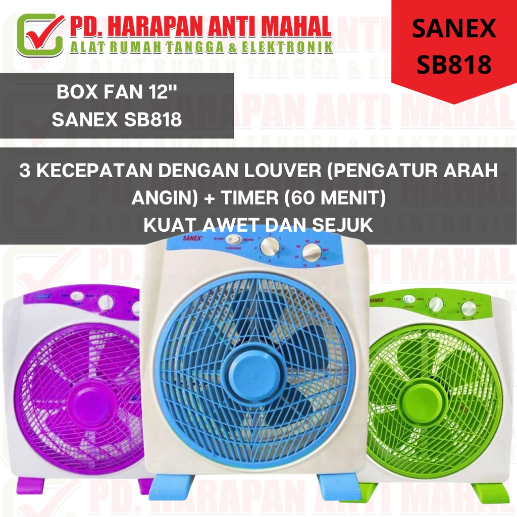 Sanex Box Fan / Box Fan 12 inch SB818 | Shopee Philippines