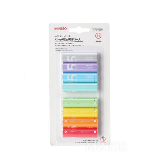 Miniso AA/AAA Battery Red & Multicolor Alkaline and Black Carbon Zinc ...